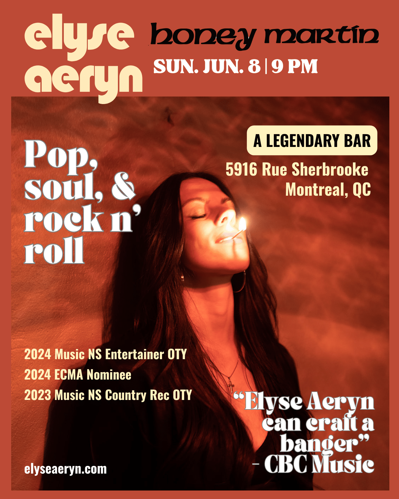 Elyse Aeryn Breaks Out Beyond the Maritimes - Montreal Rocks